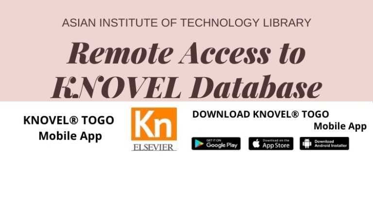 Remote access to KNOVEL – Asian Insitute of Technology Library