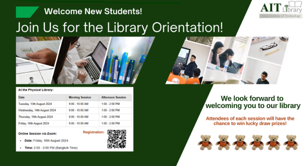 Invitation to Library Orientation (13-16 August 2024) – Asian Insitute ...